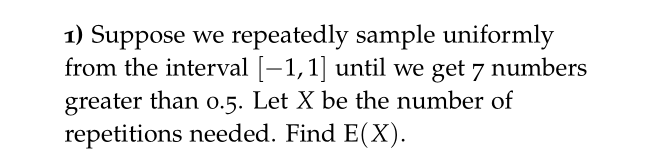 Solved 1) Suppose we repeatedly sample uniformly from the | Chegg.com