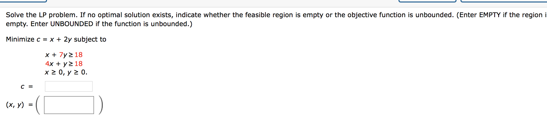 Solved Solve the LP problem. If no optimal solution exists, | Chegg.com
