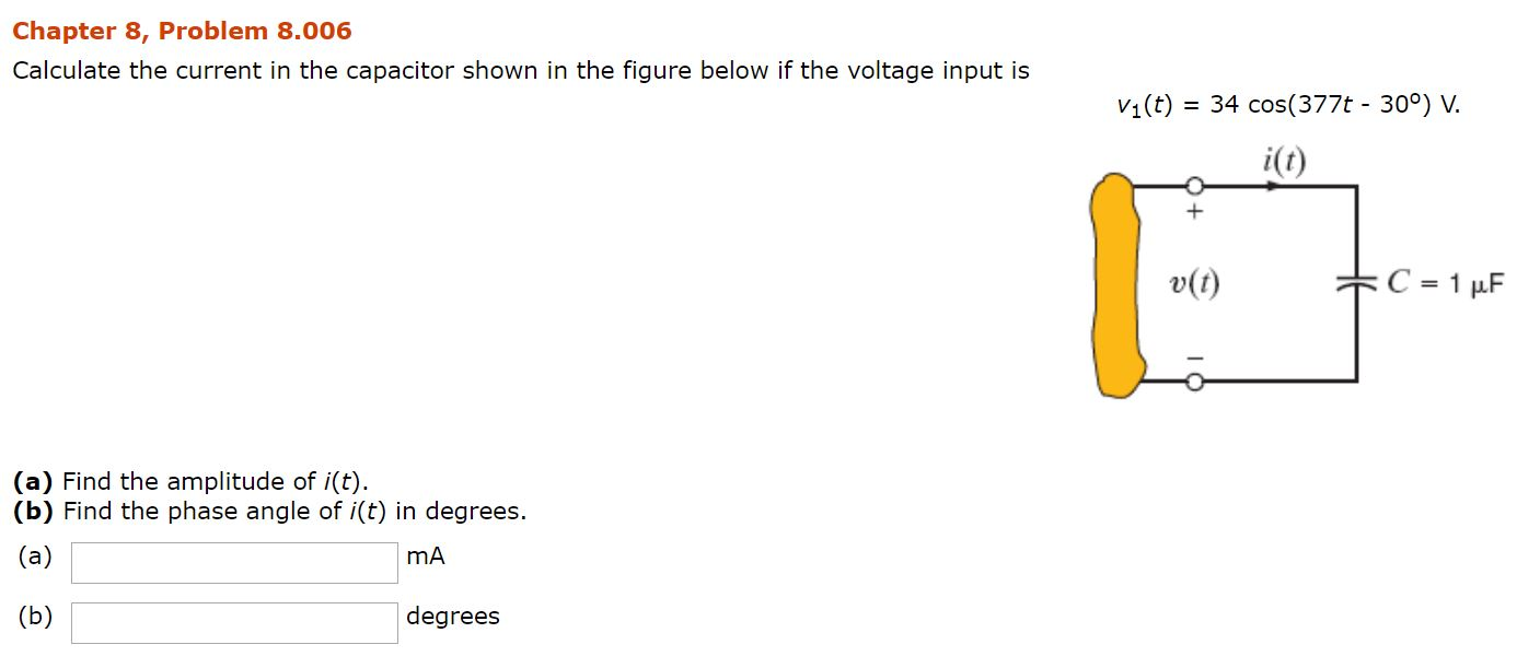 Solved Chapter 8, Problem 8.006 Calculate the current in the | Chegg.com
