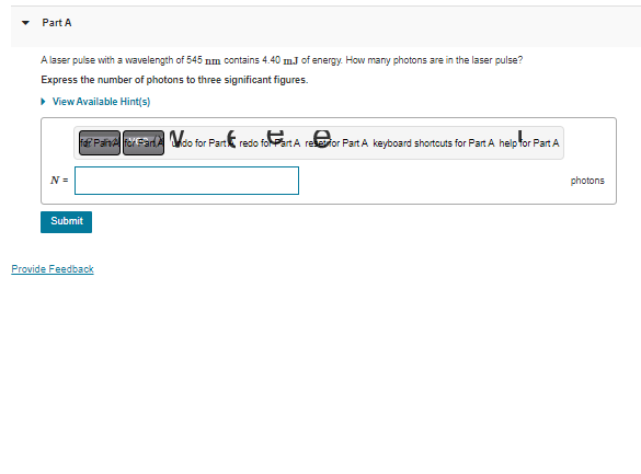 Solved A laser pulse with a wavelength of 545 nm contains | Chegg.com