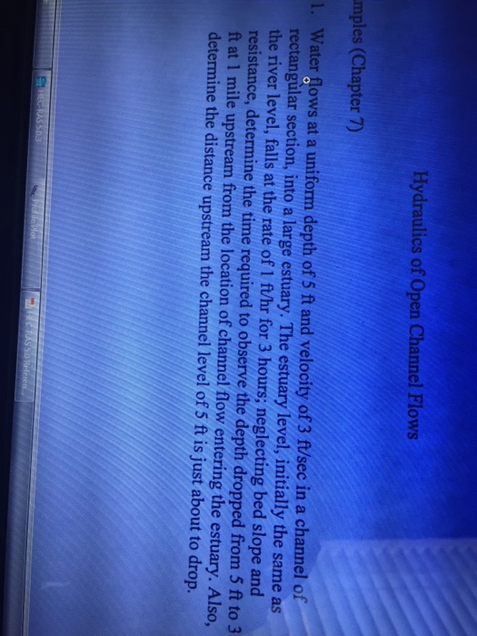 Solved Hydraulics of Open Channel Flows mples Chapter 7) l. | Chegg.com