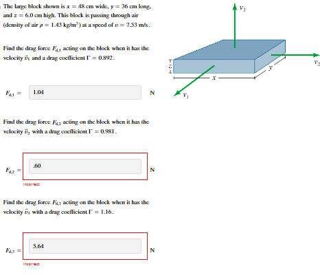 Solved The large hlock shown is x=48 cm wide, y=36 cm long. | Chegg.com