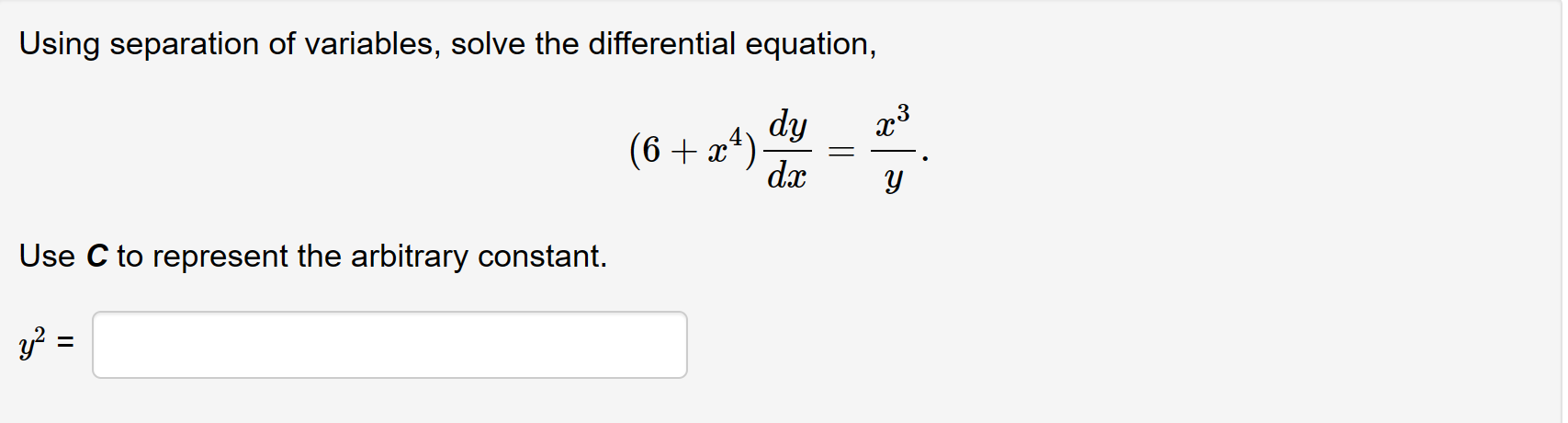 Solved Using separation of variables, solve the differential | Chegg.com