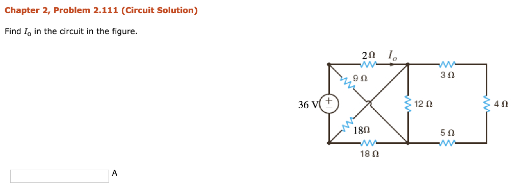 Solved Chapter 2, Problem 2.111 (Circuit Solution) Find Io | Chegg.com