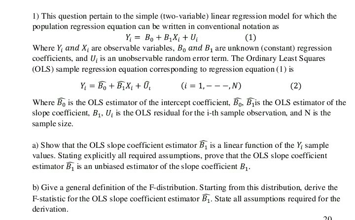 Solved 1) This question pertain to the simple (two-variable) | Chegg.com