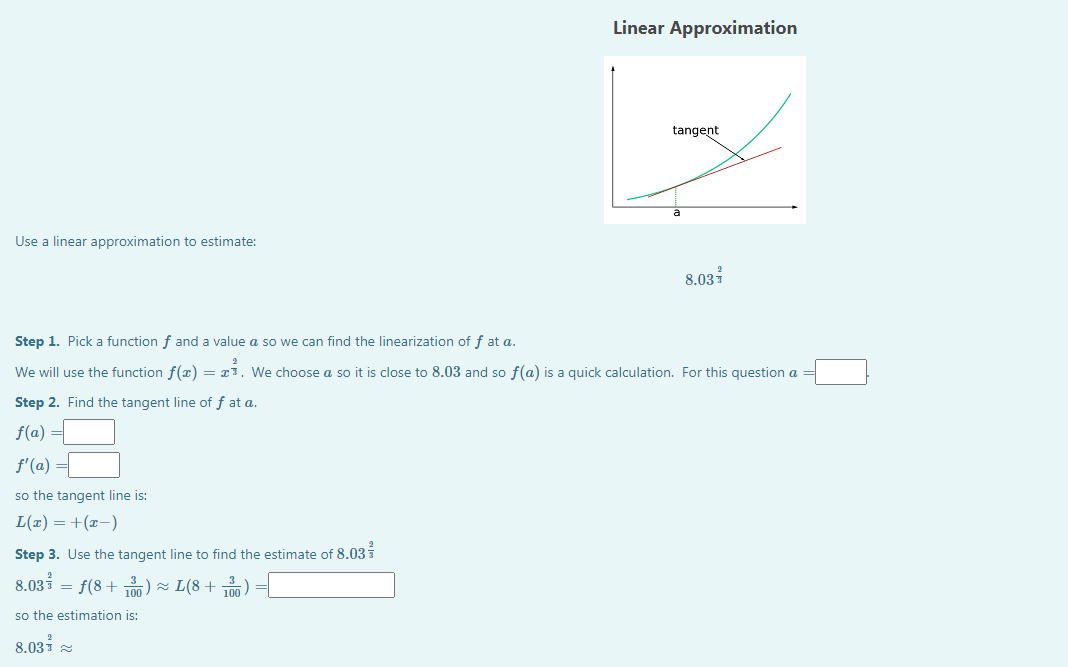 Solved Linear Approximation tangent Use a linear | Chegg.com