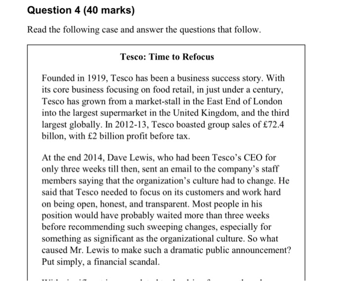 Solved Question 4 (40 marks) Read the following case and | Chegg.com