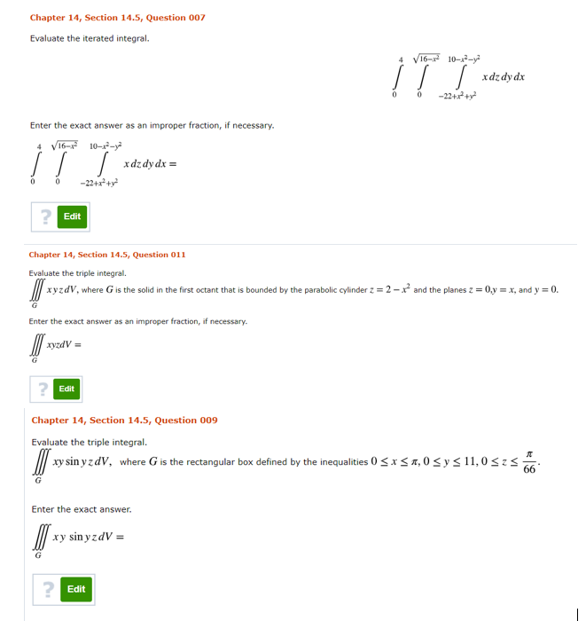 Solved Chapter 14, Section 14.5, Question 007 Evaluate the | Chegg.com