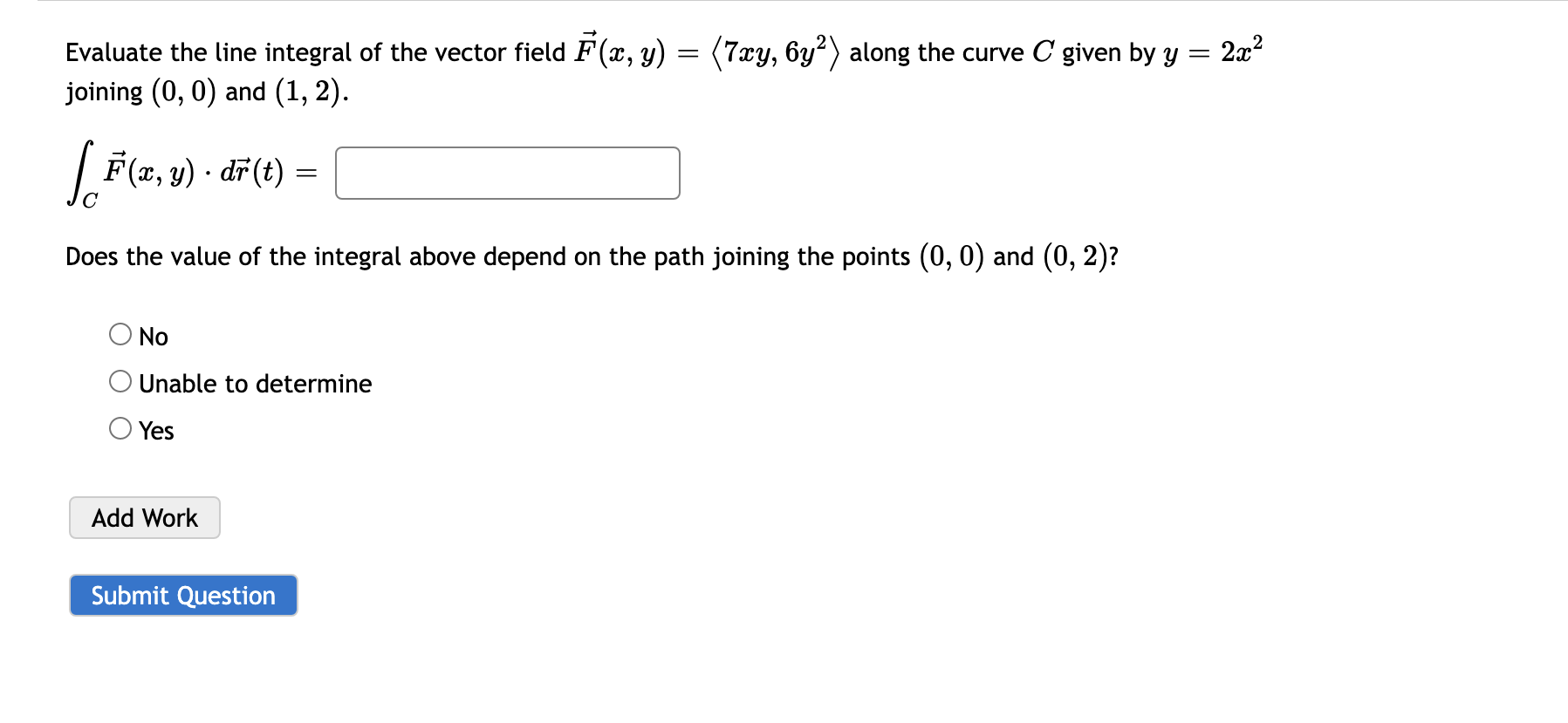 Solved Evaluate the line integral of the vector field | Chegg.com
