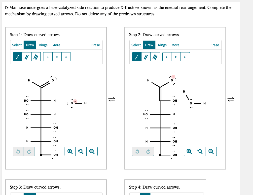 Solved D-Mannose undergoes a base-catalyzed side reaction to | Chegg.com