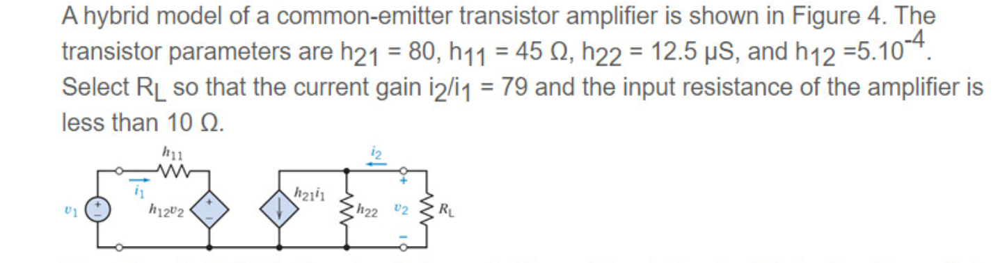 Solved A hybrid model of a common-emitter transistor | Chegg.com