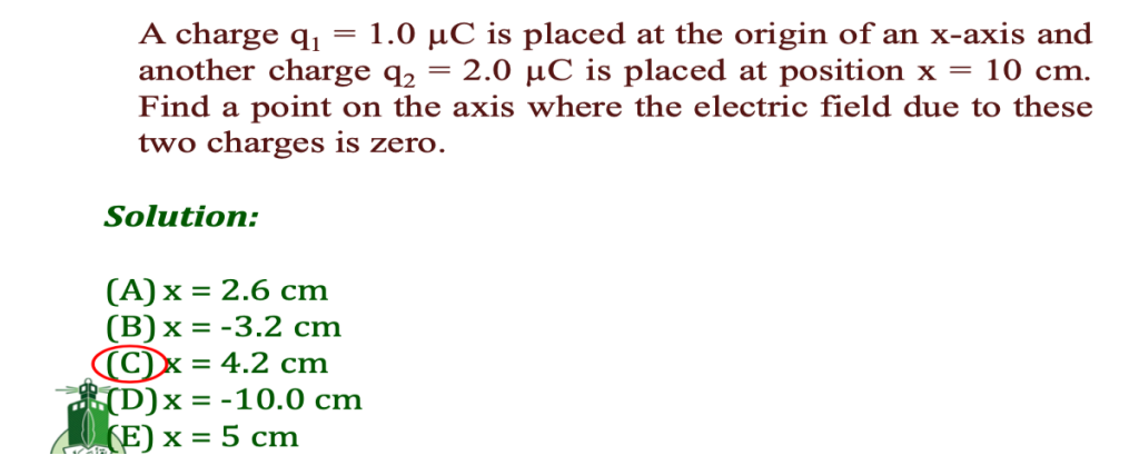 [Solved]: A charge q1=1.0C is placed at the origin of an x-