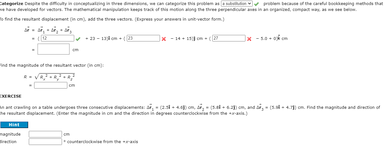 Solved A particle undergoes three consecutive displacements: | Chegg.com