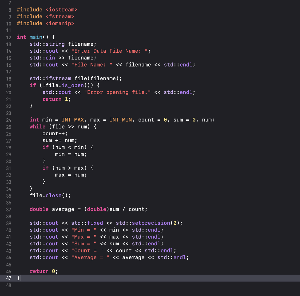 Solved Write a C++ program that will: 1. Ask the user for | Chegg.com
