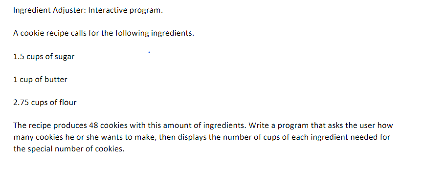 Solved Can you help me to write this code? Ingredient | Chegg.com