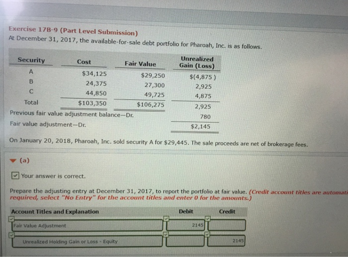 Solved Exercise 17B-9 (Part Level Submission) At December | Chegg.com
