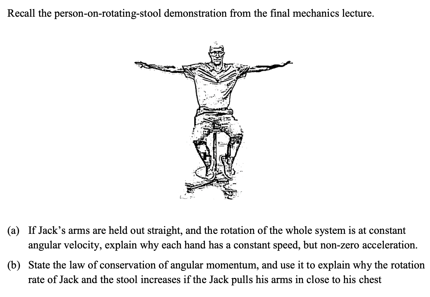 Solved Recall the person-on-rotating-stool demonstration | Chegg.com