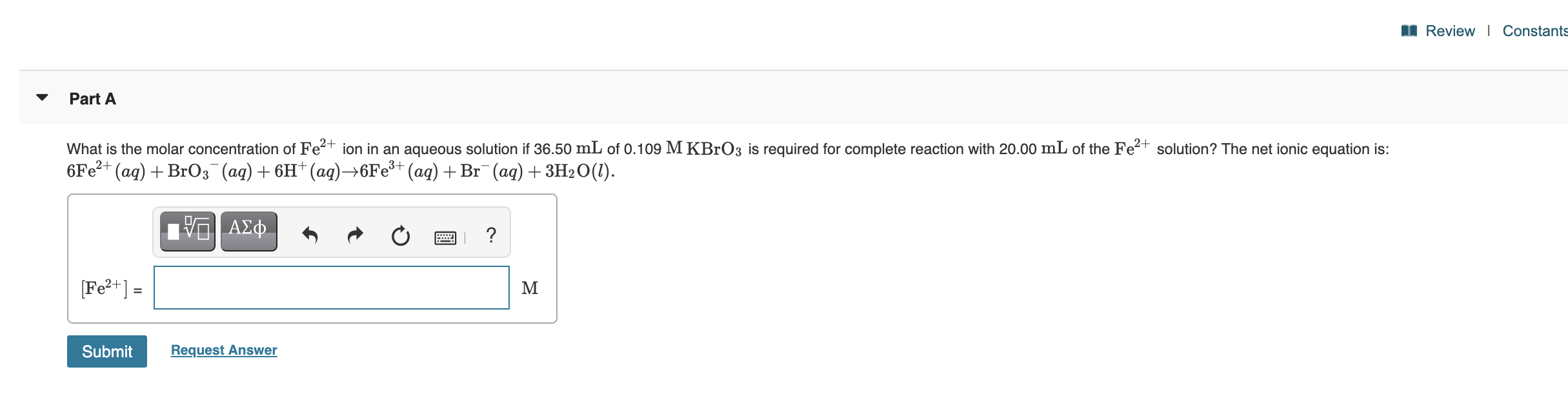 Solved II Review | Constants Part A What is the molar | Chegg.com Solved II Review | Constants Part A What is the molar | Chegg.com