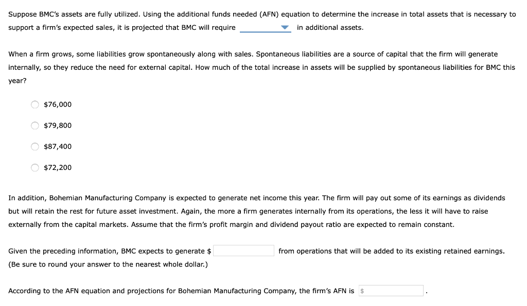Solved 3. The Additional Funds Needed (AFN) equation | Chegg.com