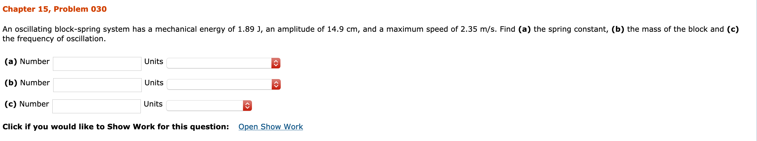 Solved Chapter 15, Problem 030 An oscillating block-spring | Chegg.com