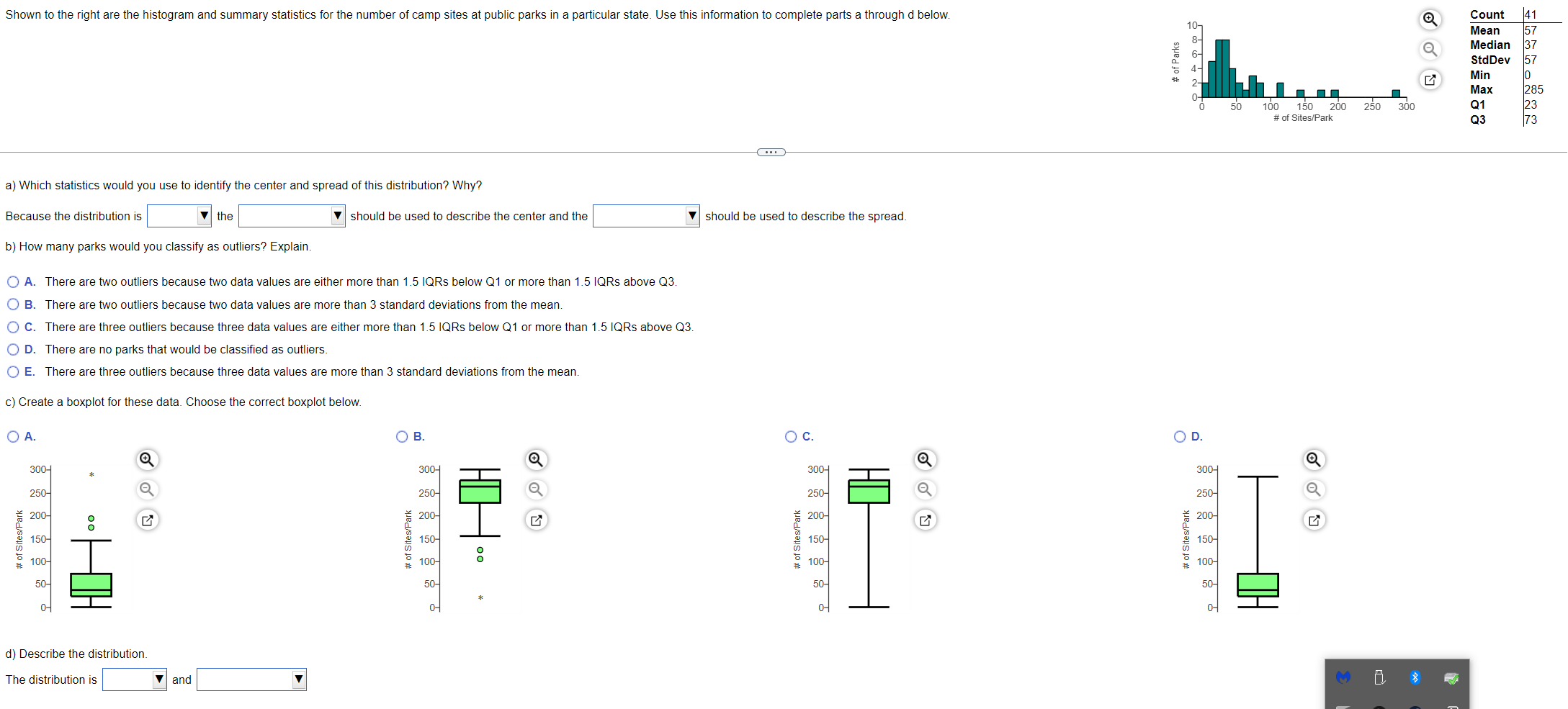 Solved a) Which statistics would you use to identify the | Chegg.com
