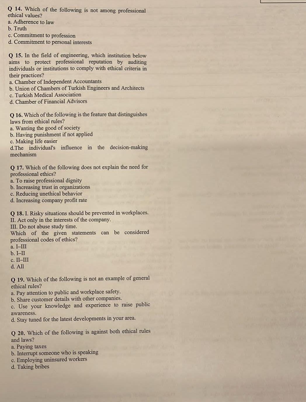 Solved Q 14. ﻿Which of the following is not among | Chegg.com