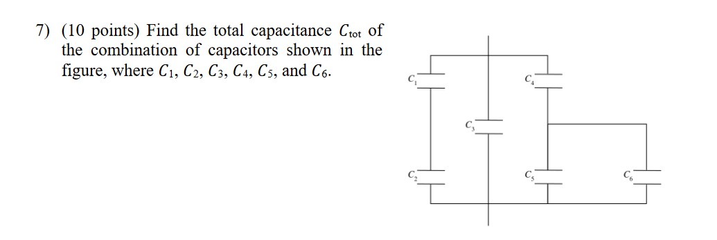 7) (10 points) Find the total capacitance Ctot of | Chegg.com