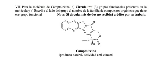 Solved For the Camptothecin molecule: a) Circle three (3) | Chegg.com