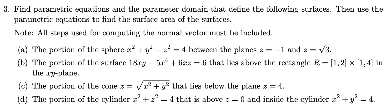 Solved Find parametric equations and the parameter domain | Chegg.com