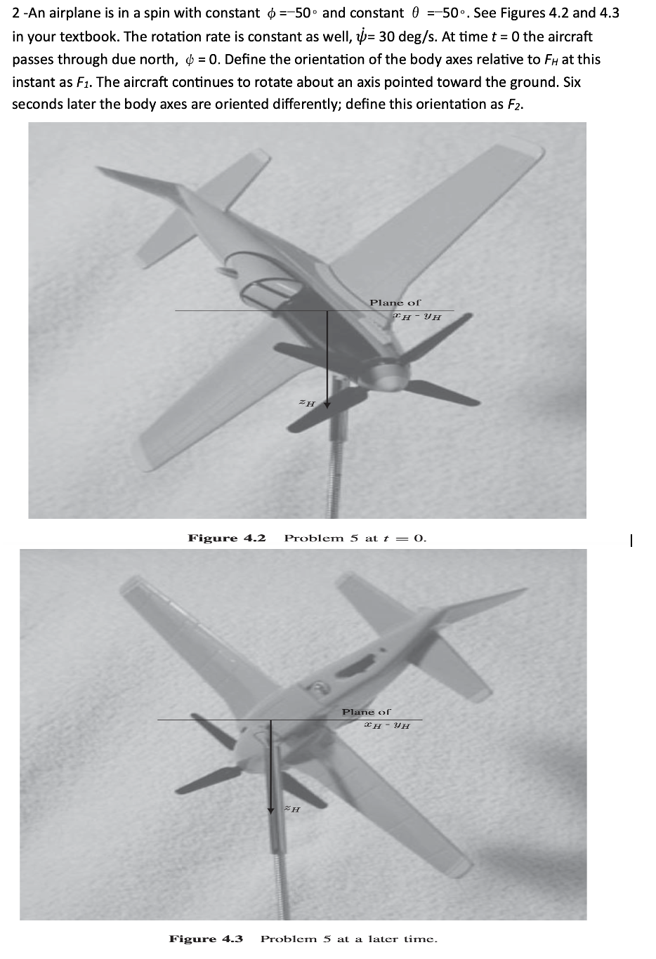 Solved 2 -An ﻿airplane is in ﻿a spin with constant φ=-50°and | Chegg.com