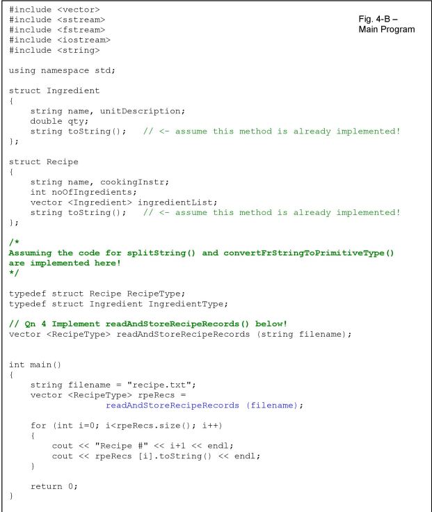 Solved a that invokes a function Fig. 4-B below describes | Chegg.com
