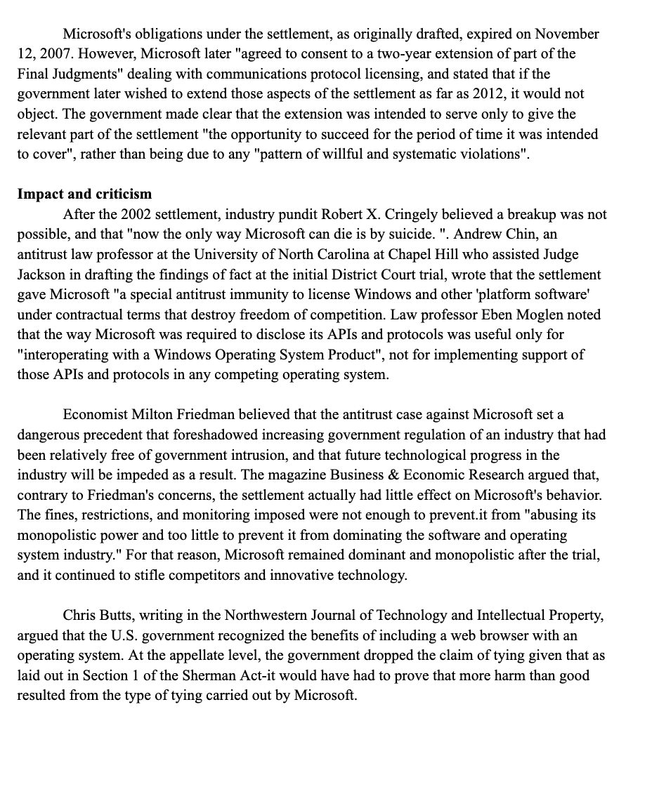 Solved United States v. Microsoft Corporation, 253 F.3d 34 | Chegg.com