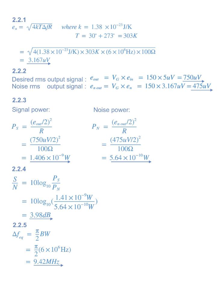 Solved 2 An amplifier is operating at 6 MHz bandwidth has | Chegg.com