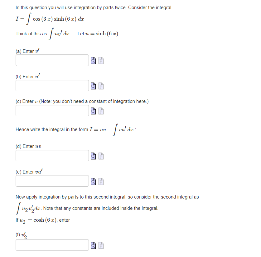 Solved In this question you will use integration by parts | Chegg.com