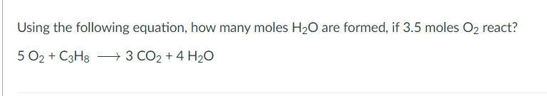Solved Using the following equation, how many moles H2O are | Chegg.com