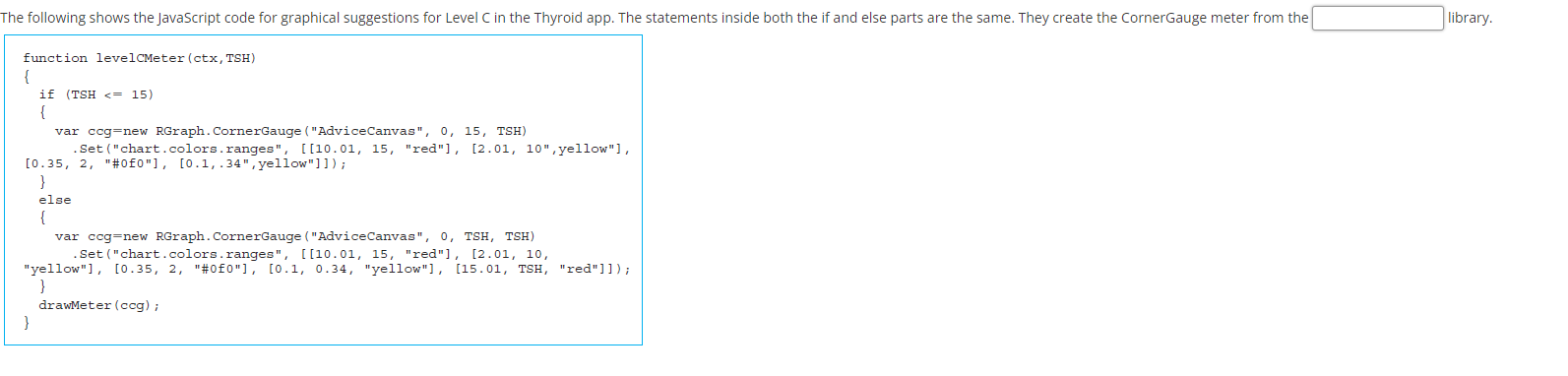 Solved function levelcMeter (ctx, TSH) \{ if (TSH