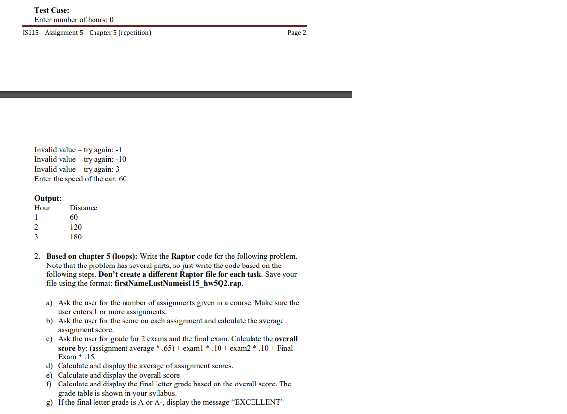 Process: 1. Based on chapter 5 (loops): Write the | Chegg.com