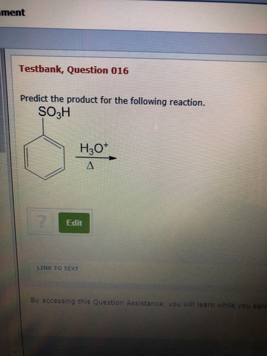 Solved ment Testbank, Question 016 Predict the product for | Chegg.com Solved ment Testbank, Question 016 Predict the product for | Chegg.com