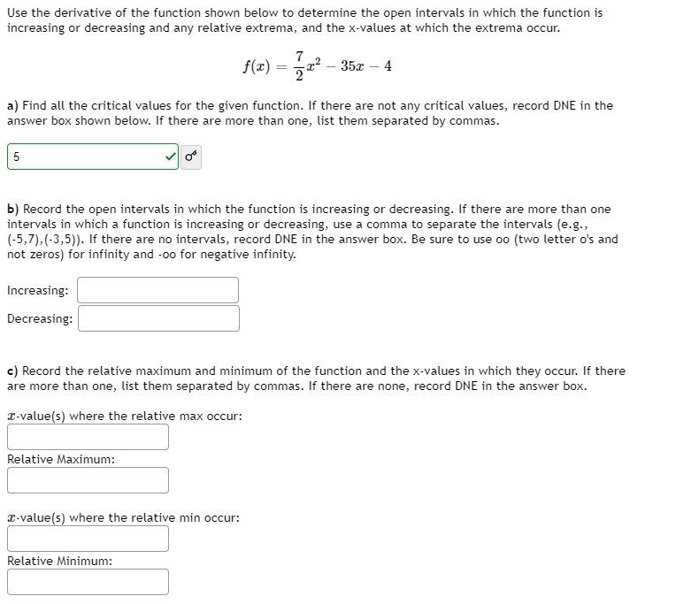 Solved Use the derivative of the function shown below to | Chegg.com