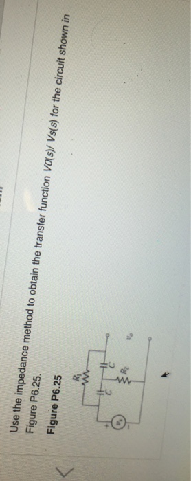 Solved impedance method to obtain the transfer function | Chegg.com