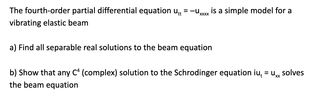 Solved The fourth-order partial differential equation Urt = | Chegg.com