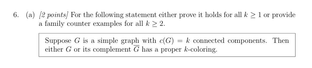 Solved (a) [2 points] For the following statement either | Chegg.com
