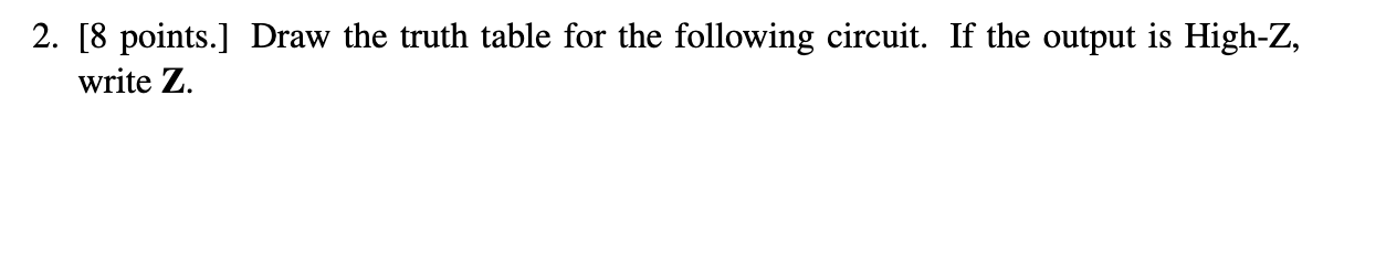 Solved 2. [8 points.] Draw the truth table for the following | Chegg.com