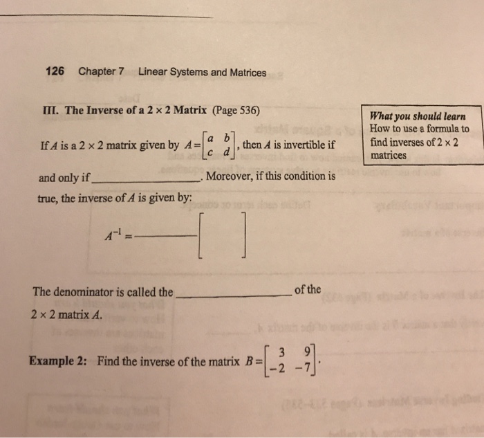 Solved 126 Chapter 7 Linear Systems and Matrices 111. The | Chegg.com