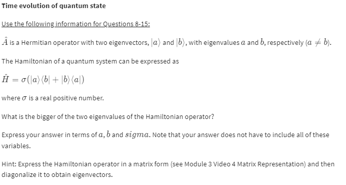 Solved Time evolution of quantum state Use the following | Chegg.com