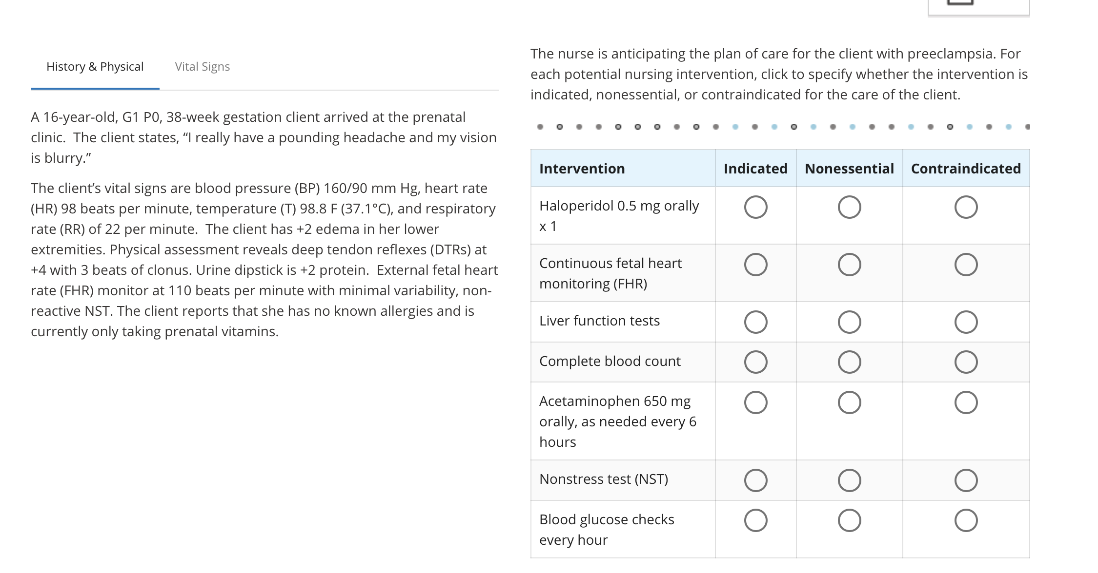 Solved A 16-year-old, G1 ﻿P0, 38-week gestation client | Chegg.com