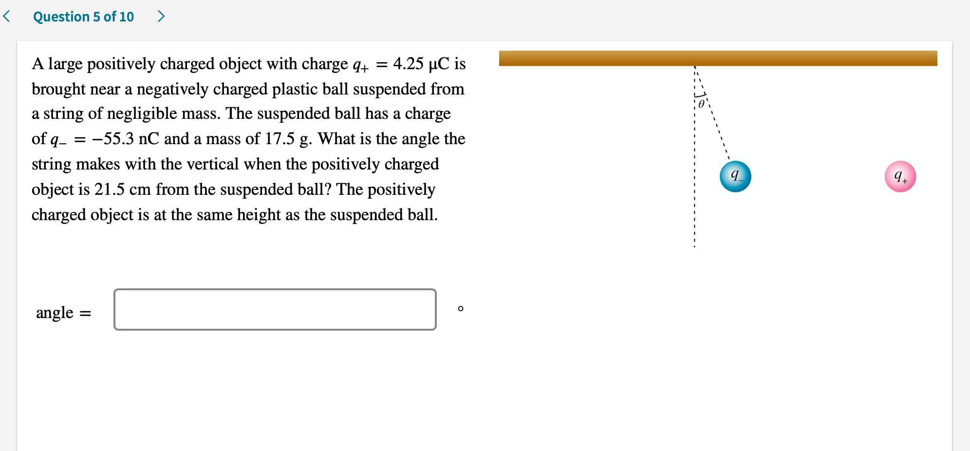 Solved A large positively charged object with charge | Chegg.com