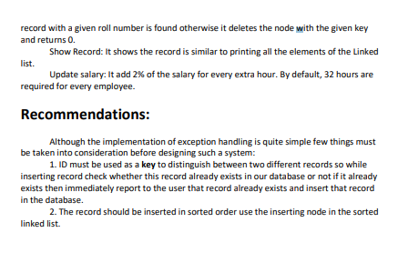 Solved Data structures Project Employee record management | Chegg.com