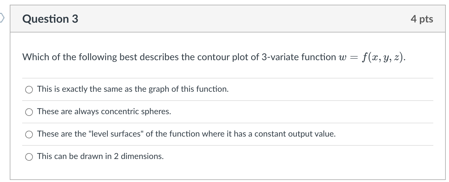 Solved Which of the following best describes the contour | Chegg.com