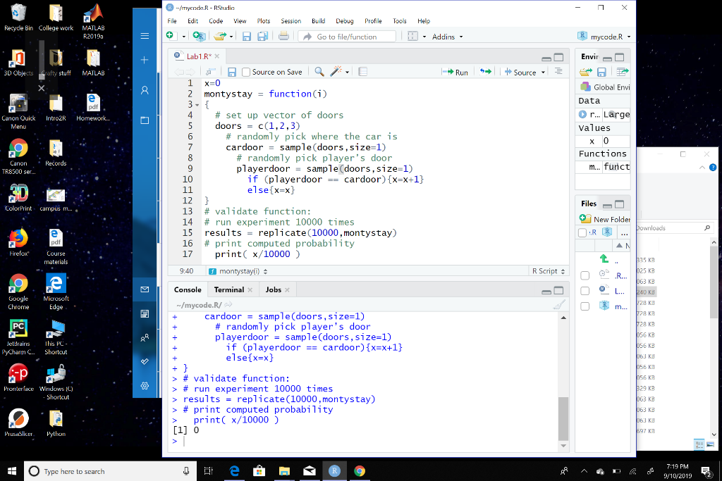 - 0 x -/rrycride.R - RStudio File Edit Code View • . | Chegg.com